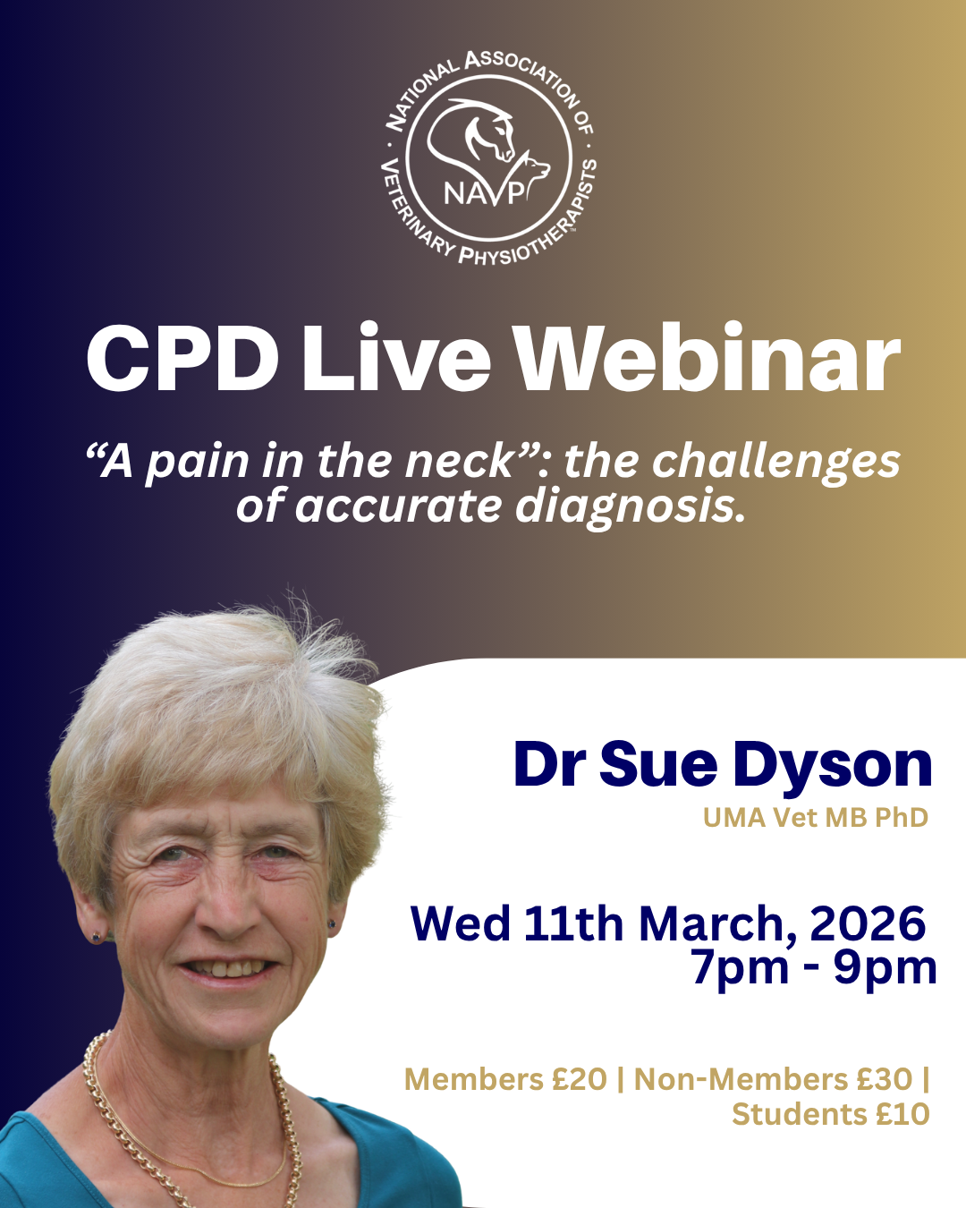 Sue Dyson CPD Webinar – A Pain In The Neck | NAVP